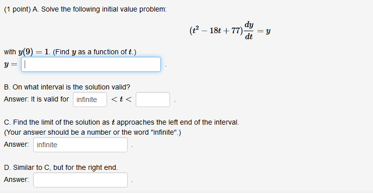 Solved Solve the following initial value problem: (t^2 - | Chegg.com