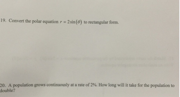 Solved Convert the polar equation r = 2 sin(theta) to | Chegg.com