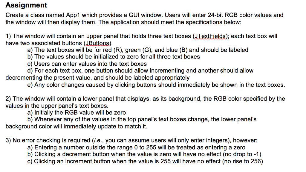 Assignment Create A Class Named App1 Which Provides A
