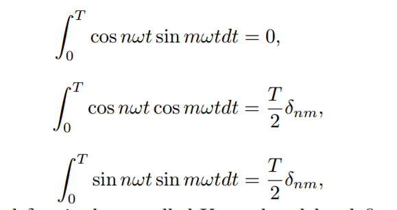 Integral_0^T cos n omega t sin m omega t = 0, | Chegg.com
