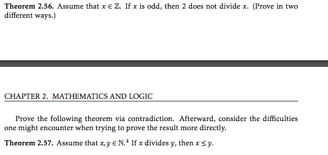 Solved Theorem 2.56. Assume that x e Z. If x is odd, then 2 | Chegg.com