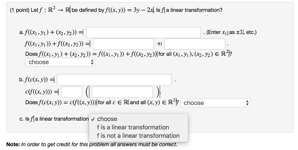 Solved Let f: R^2 rightarrow R| be defined by f((x, y)) = 3y | Chegg.com