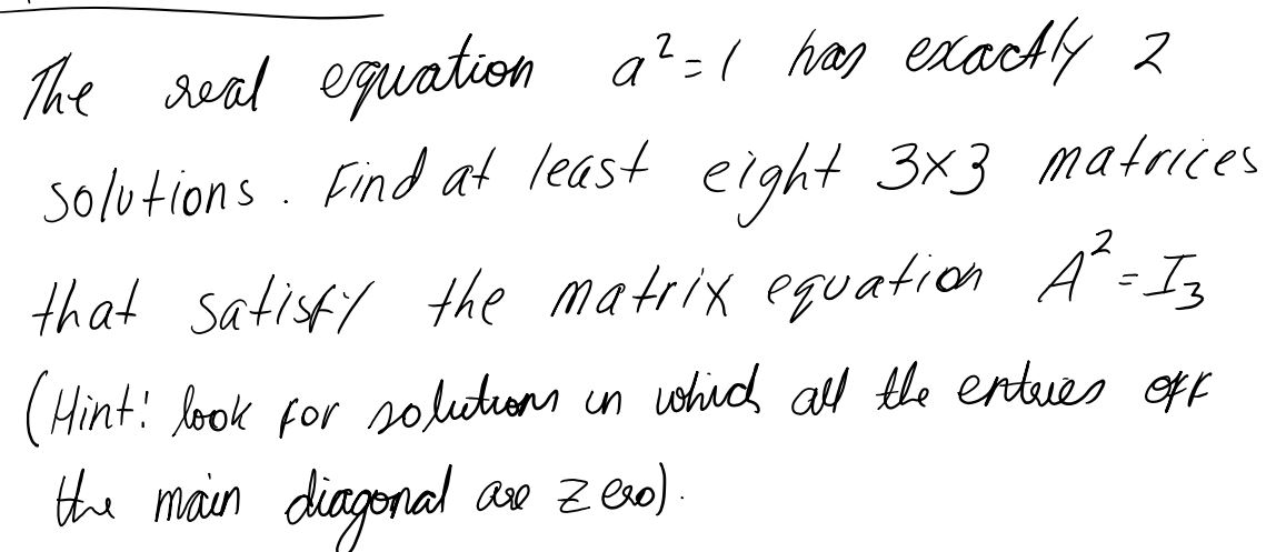 Solved The real equation a^2 = 1 has exactly 2 solutions. | Chegg.com