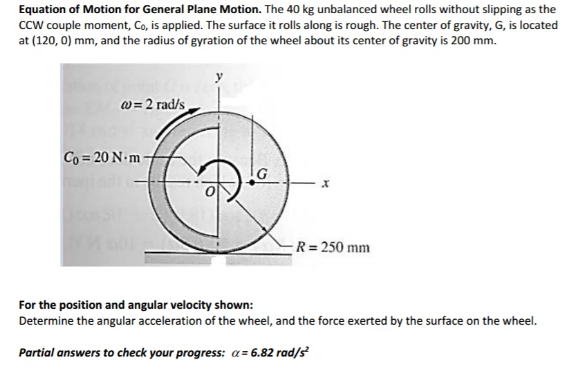 Solved Equation of Motion General Plane Motion. The 40 kg | Chegg.com