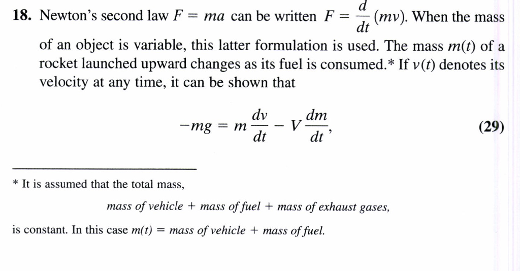 Solved 18. Newton's second law F-ma can be written F = (mv). | Chegg.com