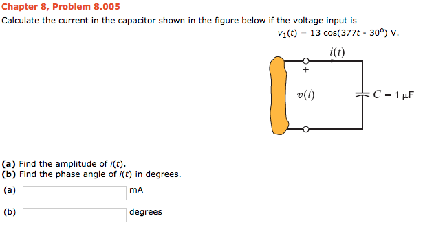Solved Calculate the current in the capacitor shown in the | Chegg.com