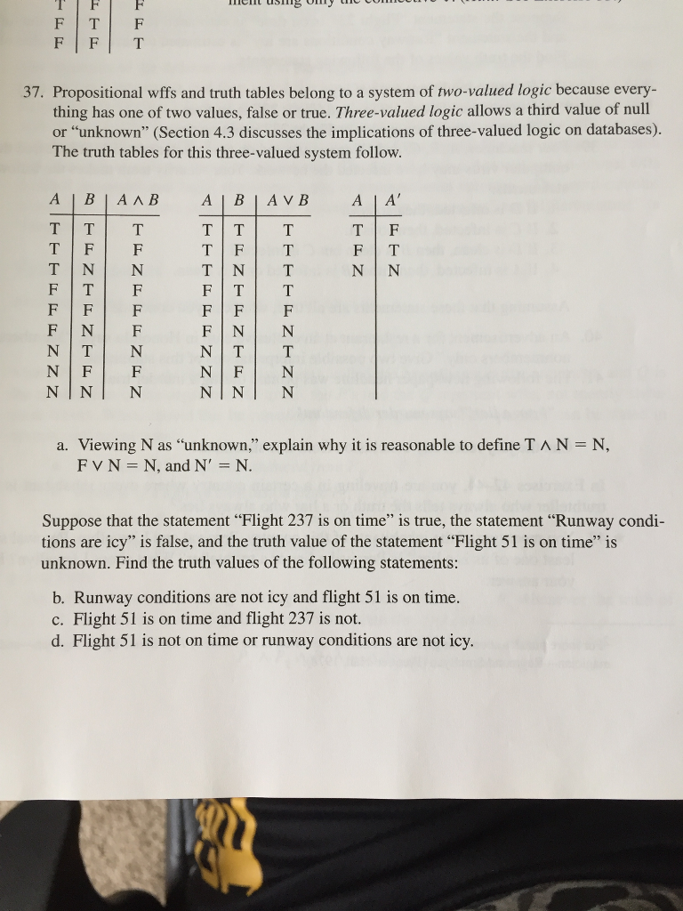 Solved Propositional wffs and truth tables belong to a | Chegg.com