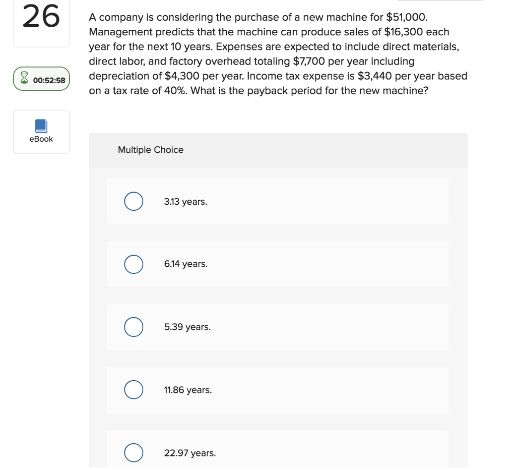 Solved 26 A company is considering the purchase of a new | Chegg.com