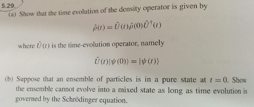 Solved Show that the time evolution of the density operator | Chegg.com