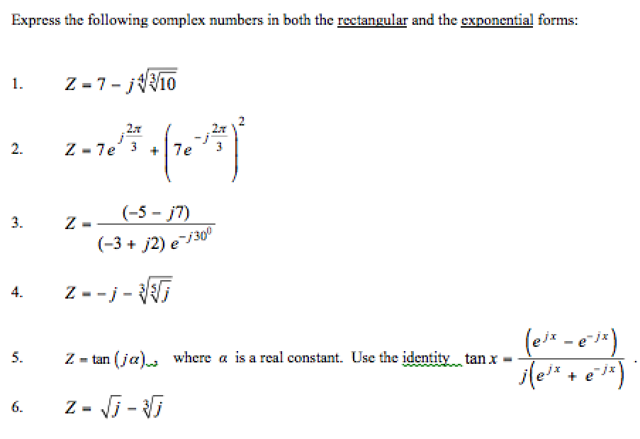 Solved Express the following complex numbers in both the | Chegg.com