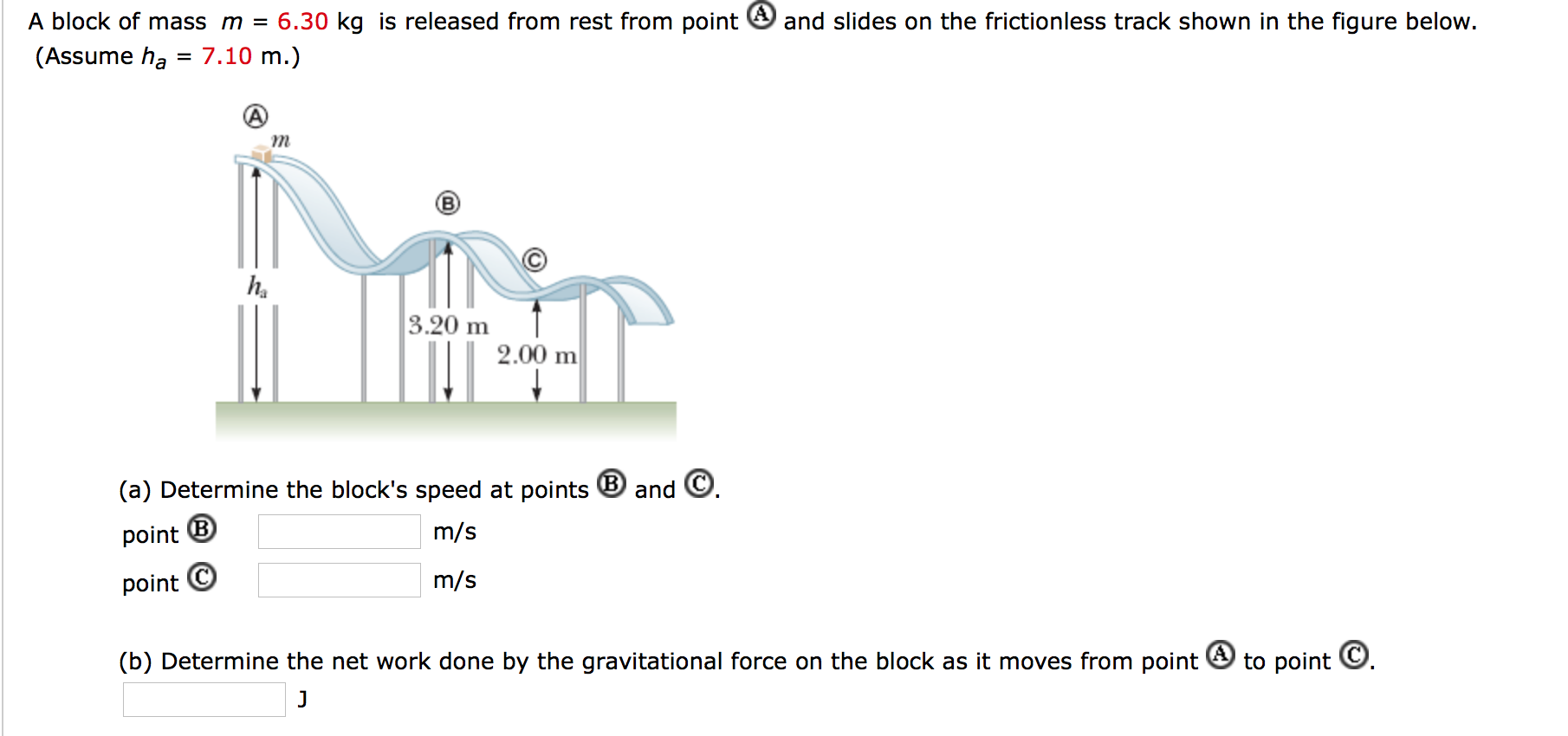 Solved A block of mass m = 6.30 kg is released from rest | Chegg.com