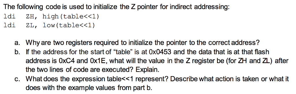 Solved The following code is used to initialize the Z | Chegg.com
