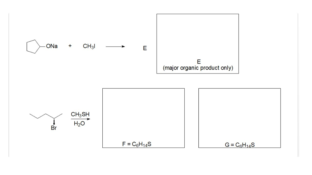 Solved ONaCH3l major organic product only) CH3SH H20 Br | Chegg.com