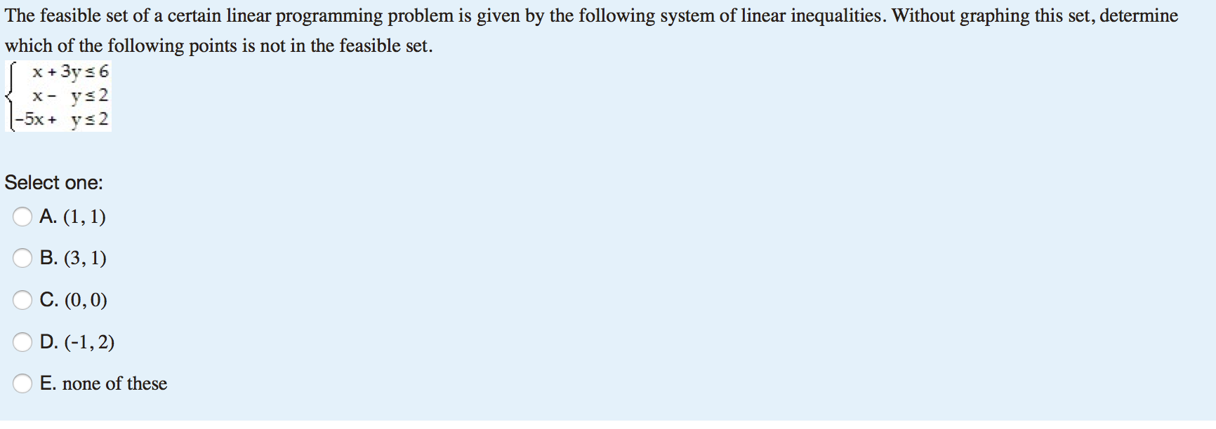 Solved The Feasible Set Of A Certain Linear Programming