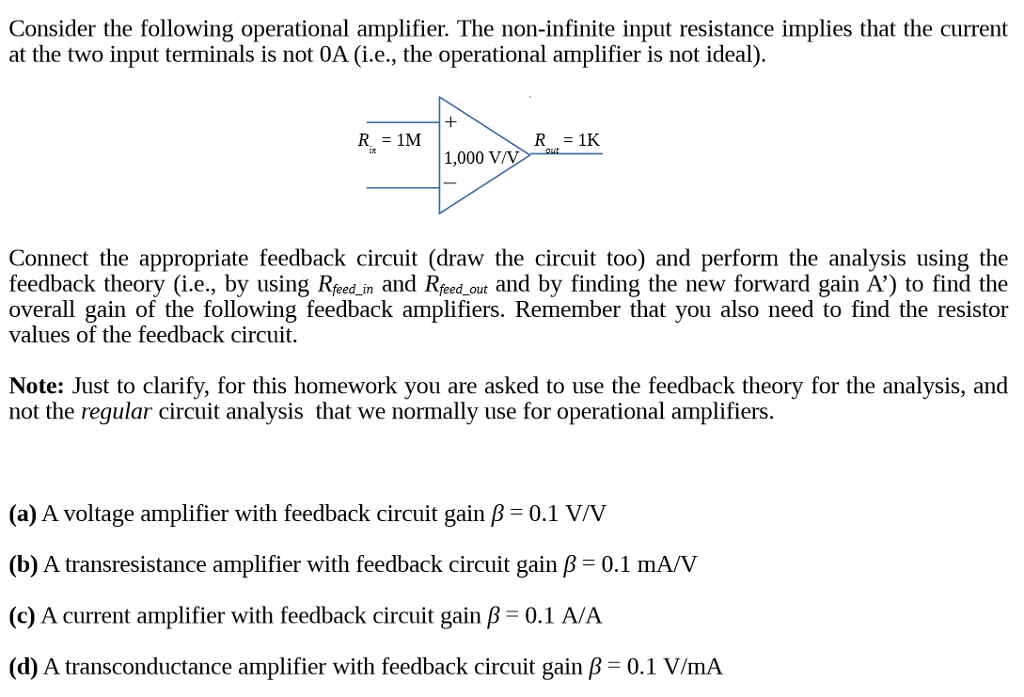 Solved Consider the following operational amplifier. The | Chegg.com
