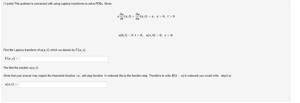 Solved (1 point) This problem is concerned with using | Chegg.com Solved (1 point) This problem is concerned with using | Chegg.com