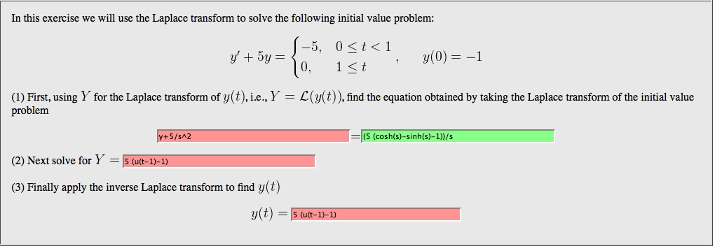 Solved In this exercise we will use the Laplace transform to | Chegg.com
