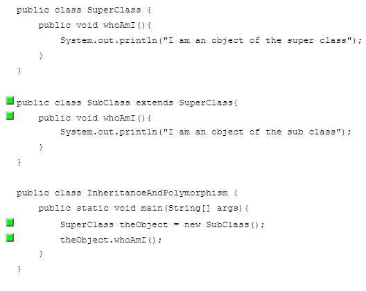 Solved public class Superclass public void whoAmI ) | Chegg.com