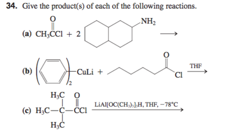 Solved 34. Give the product(s) of each of the following | Chegg.com