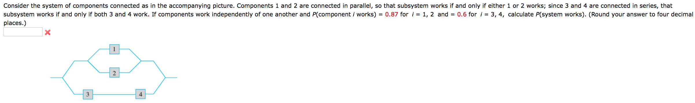 Solved Consider the system of components connected as in the | Chegg.com