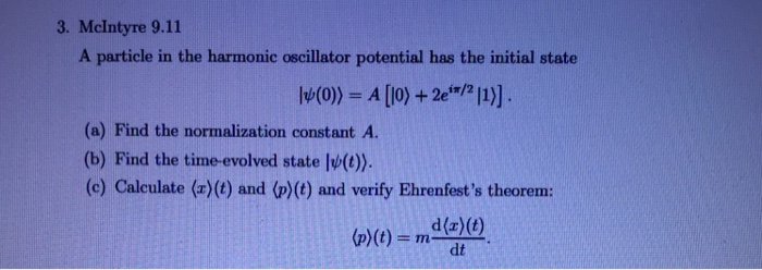 Solved A particle in the harmonic oscillator potential has | Chegg.com