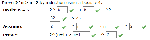 Solved Prove 2 n > n2 by induction using a basis > 4: Basis: | Chegg.com