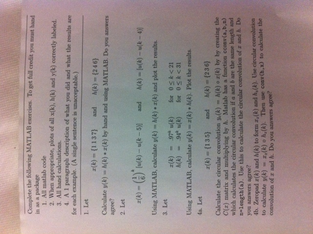 Solved Complete the following MATLAB exercises. To get full | Chegg.com