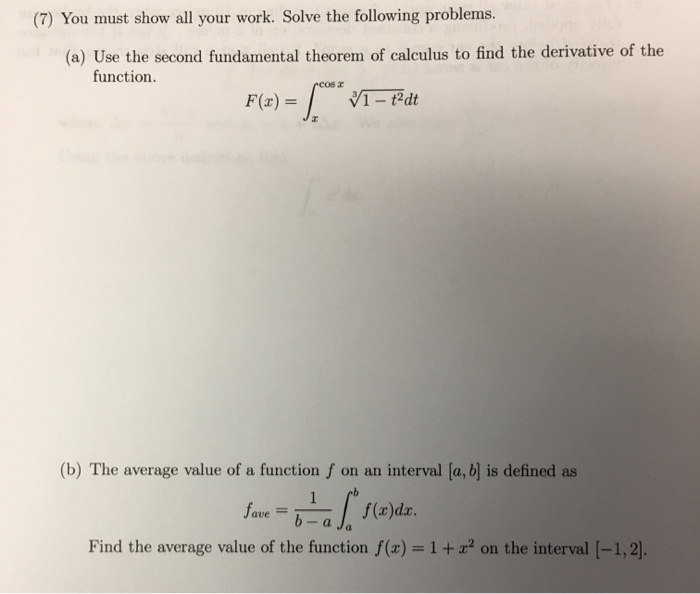 Solved Solve the following problems. Use the second | Chegg.com