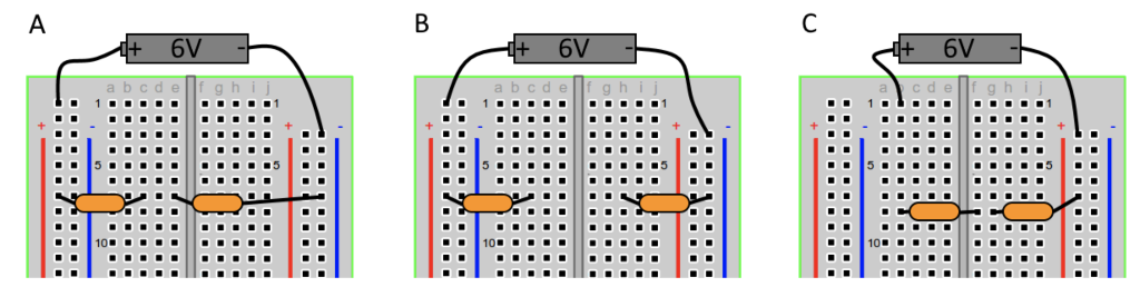 Solved Which of the following breadboard setups correctly | Chegg.com