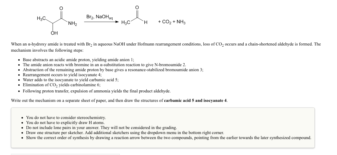 Solved When an alpha-hydroxy amide is treated with Br_2 in | Chegg.com