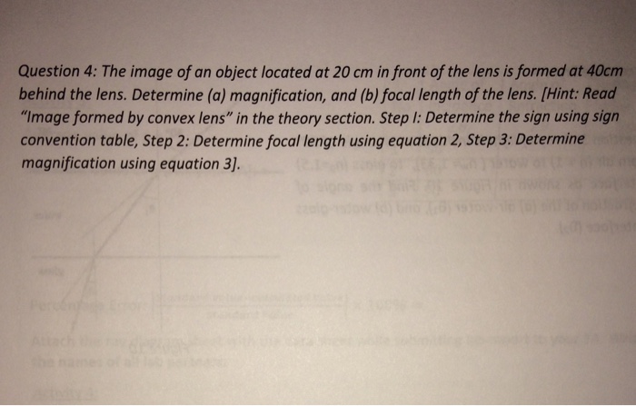 Solved The image of an object located at 20 cm in front of | Chegg.com