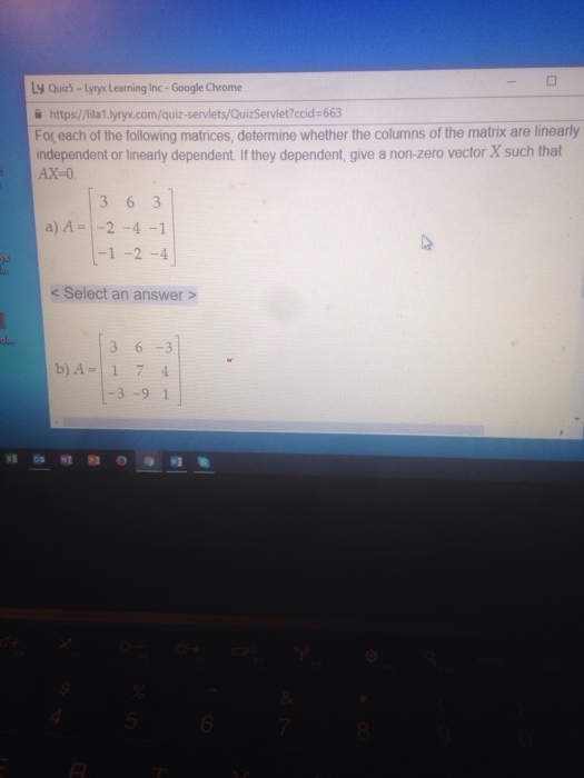 Solved For each of the following matrices determine whether | Chegg.com