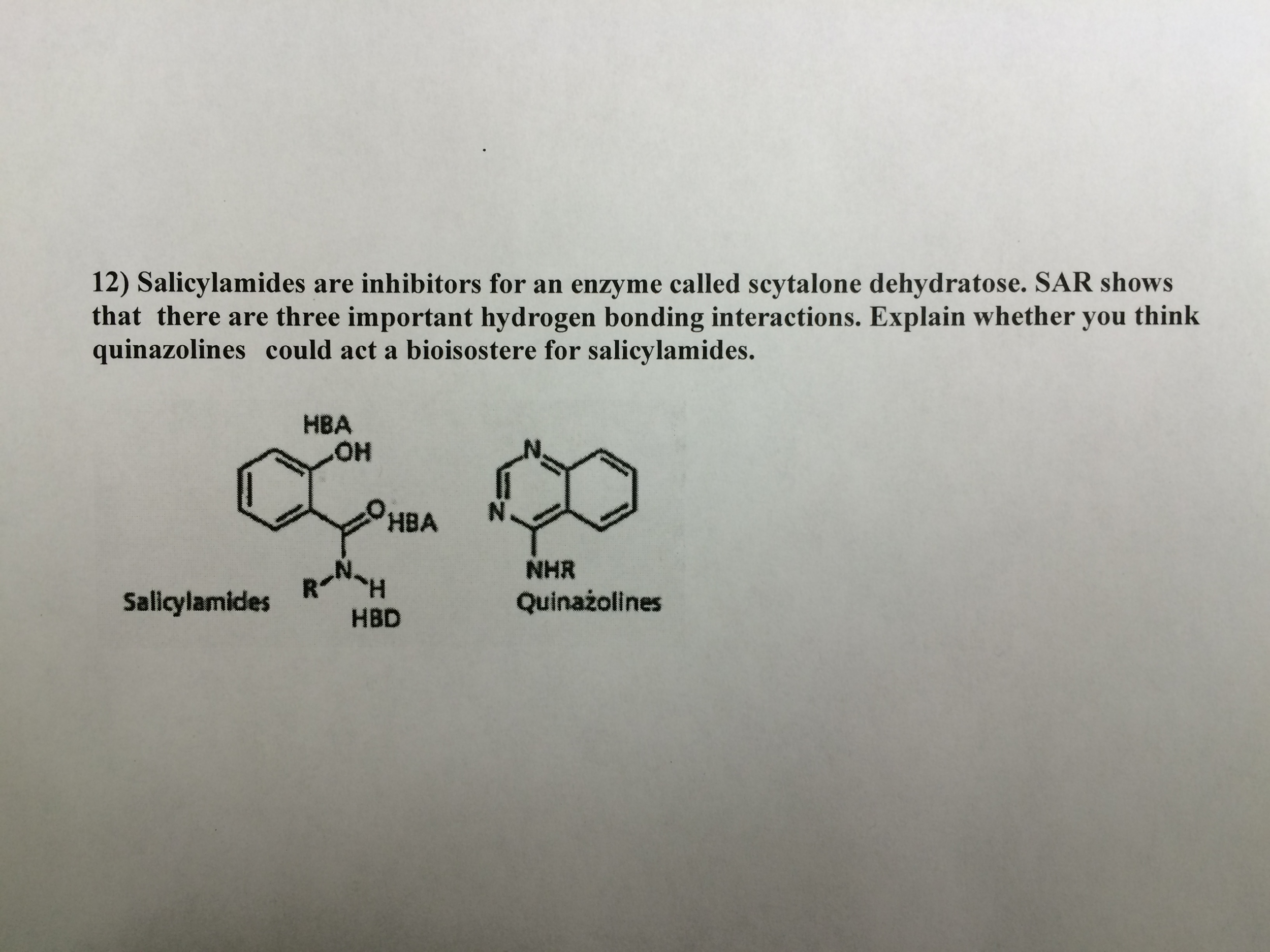 Solved Salicylamides are inhibitors for an enzyme called | Chegg.com