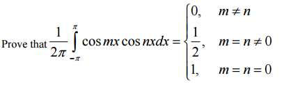 Prove that 1/2Pi Integrate cos mx cos nx dx between | Chegg.com