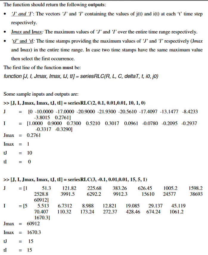 Solved Matlab Question Model a series RLC | Chegg.com