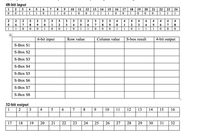 Derive the 32-bit output for the 48-bit input using | Chegg.com