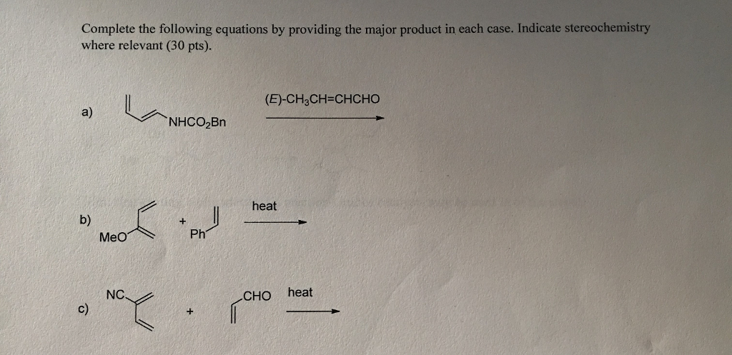 Solved Complete the following equations by providing the | Chegg.com