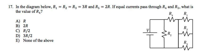 Solved In the diagram below, R_1 = R_2 = R_3 = 3R and R_5 = | Chegg.com