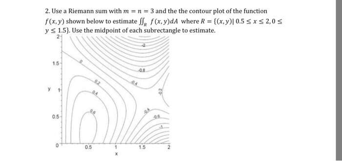 Solved 2. Use a Riemann sum with m = n = 3 and the the | Chegg.com