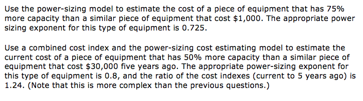Cost indexes can be used to account for historical | Chegg.com