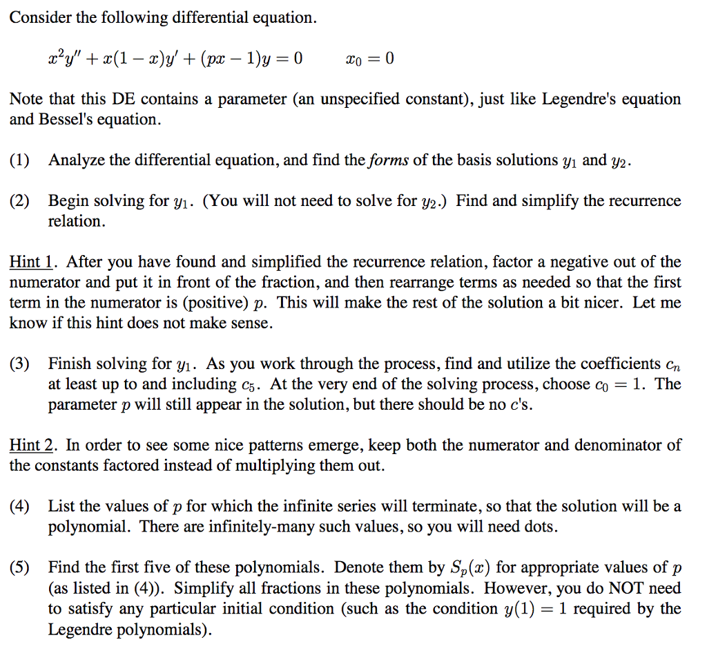 Solved Consider the following differential equation. x^2y" | Chegg.com