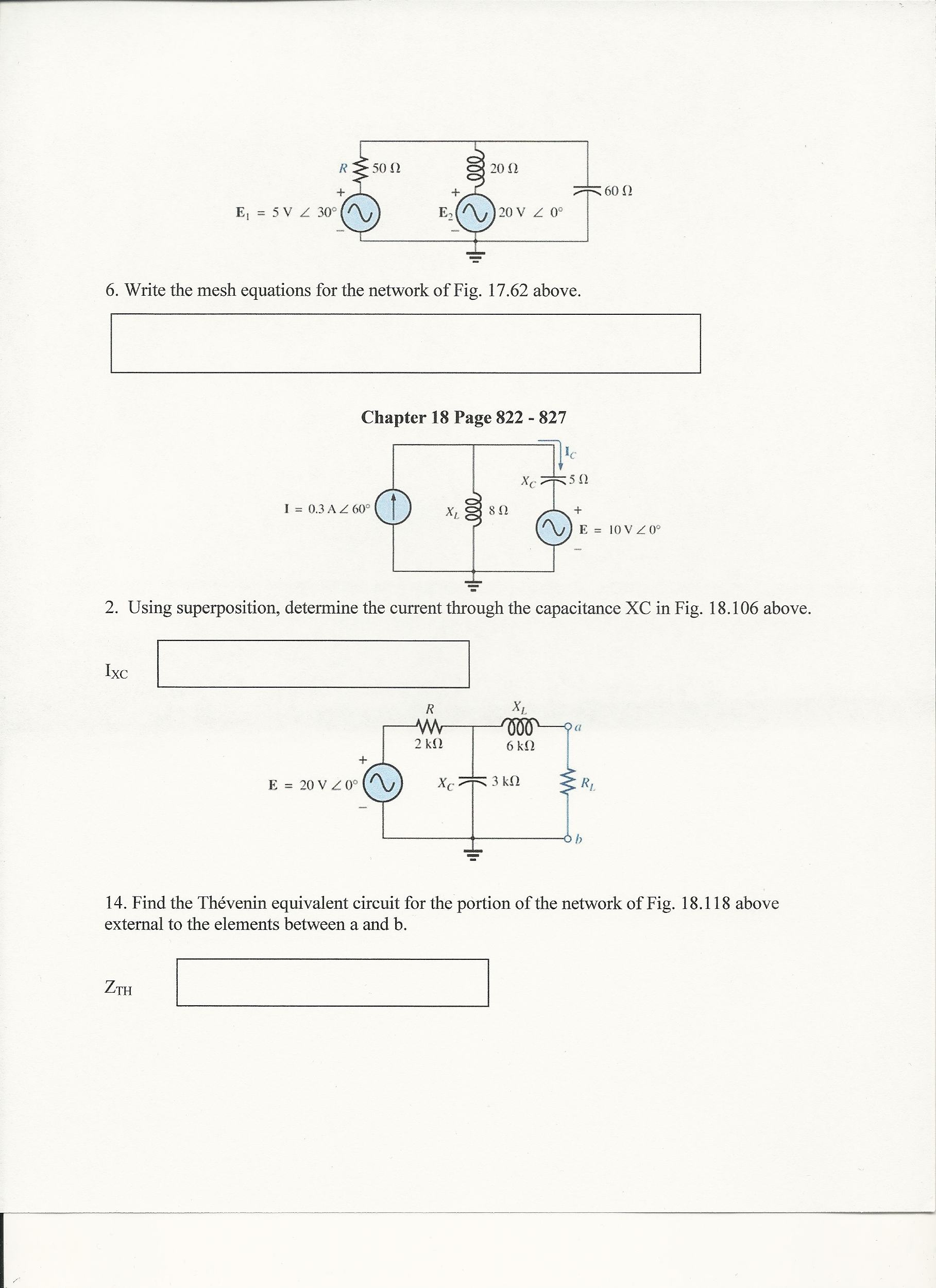 Solved Write the mesh equations for the network of Fig. | Chegg.com