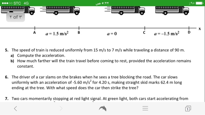 Solved The speed of train is reduced uniformly from 15 m/s | Chegg.com