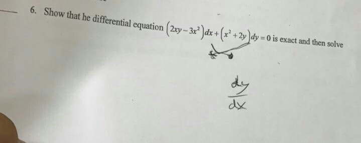 Solved Show that he differential equation (2xy - 3x^2)dx + | Chegg.com