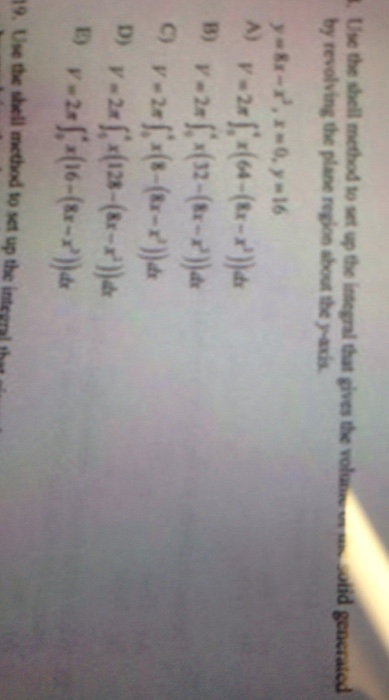 Solved Use the shell method to set up the integral that | Chegg.com