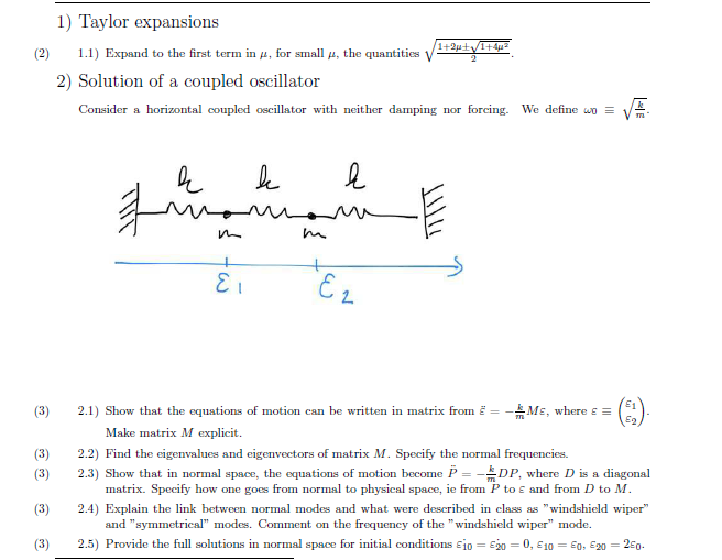 Solved Expand to the first term in Mu, for small Mu, the | Chegg.com