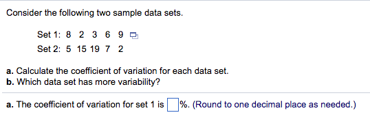 Solved Consider the following two sample data sets. Set!: 8 | Chegg.com