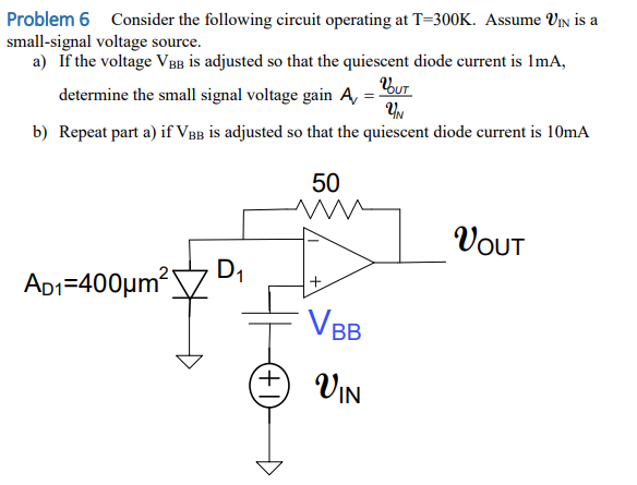 Solved Problem 6 Consider the following circuit operating at | Chegg.com