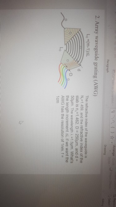 Solved Arrange Paragraph 2. Array waveguide grating (AWG) | Chegg.com