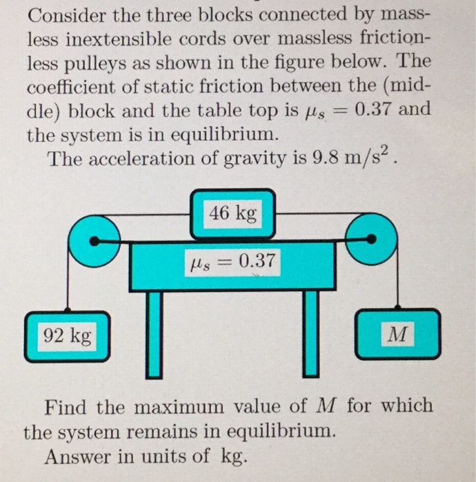 Solved Consider the three blocks connected by massless | Chegg.com Solved Consider the three blocks connected by massless | Chegg.com